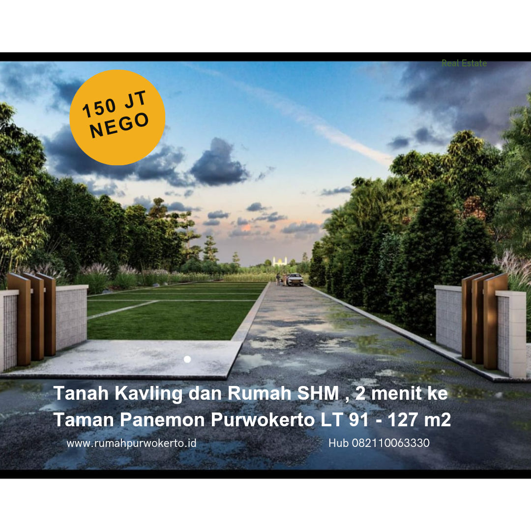 Tanah Kavling dan Rumah SHM 2 menit ke Taman Panemon Purwokerto – Rumah ...